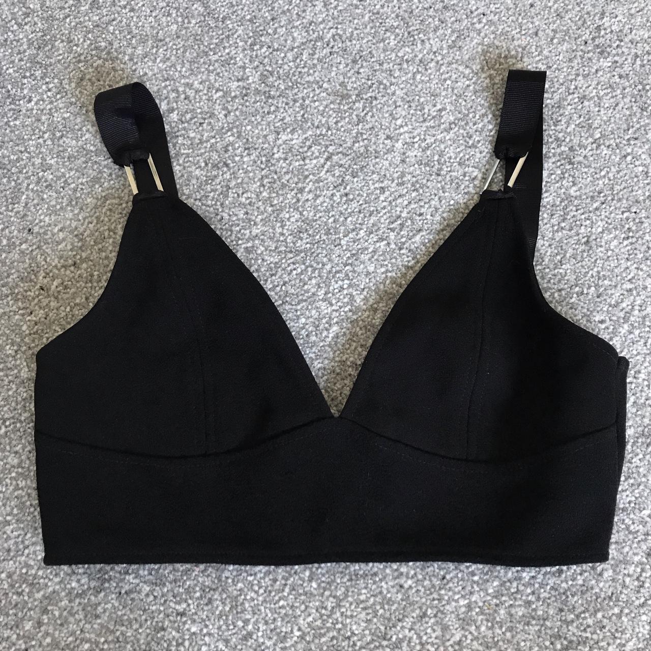 Black topshop bralet with zip up back! Size petite... - Depop