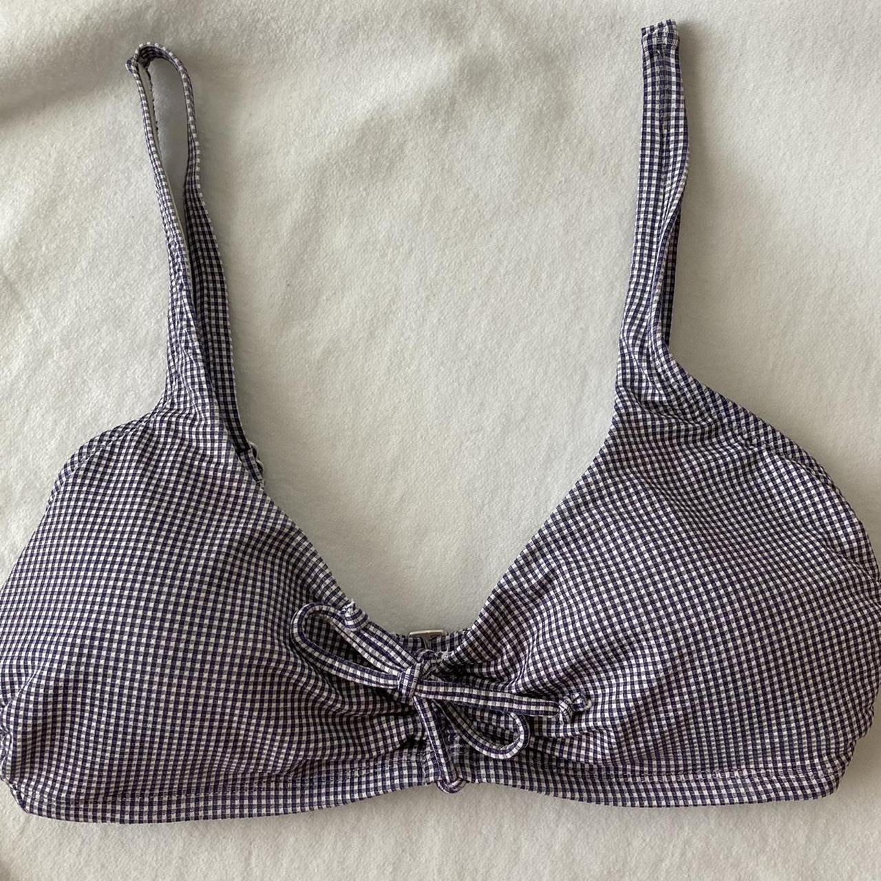 Target Women's Blue and White Bikini-and-tankini-tops | Depop