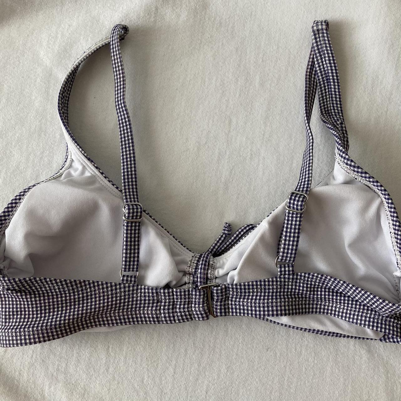 Target Women's Blue and White Bikini-and-tankini-tops | Depop