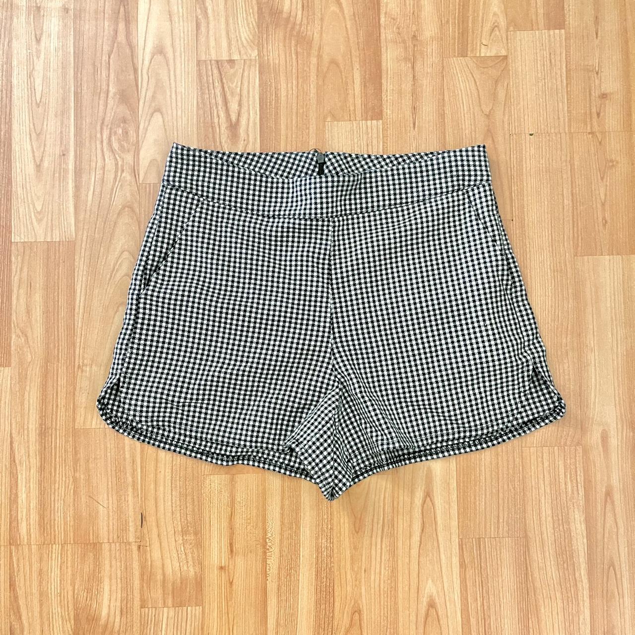 brandy melville shorts gingham print with... - Depop