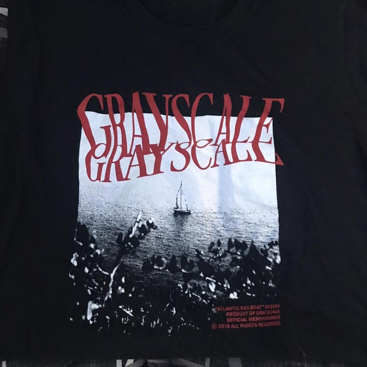 grayscale sailboat shirt size M & never... - Depop