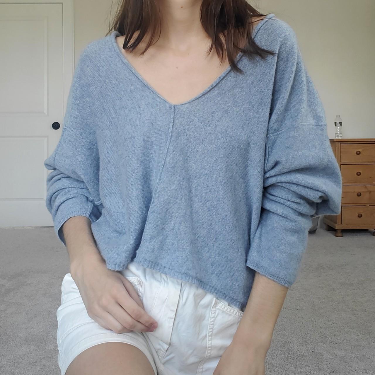 Description: Free People Deep V Neck cropped 100%... - Depop