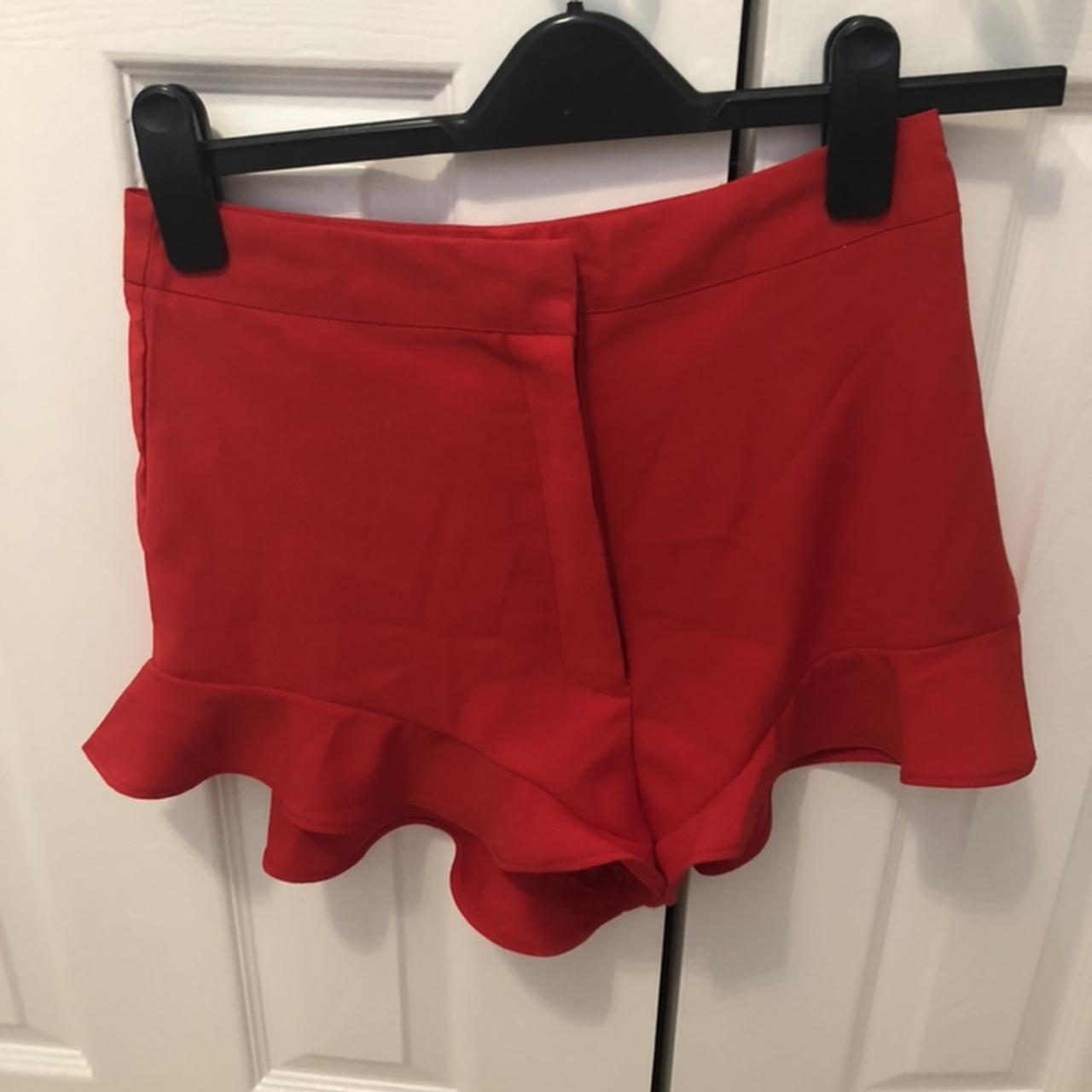 Miss pap red frill shorts size 8 brand new with tags... - Depop