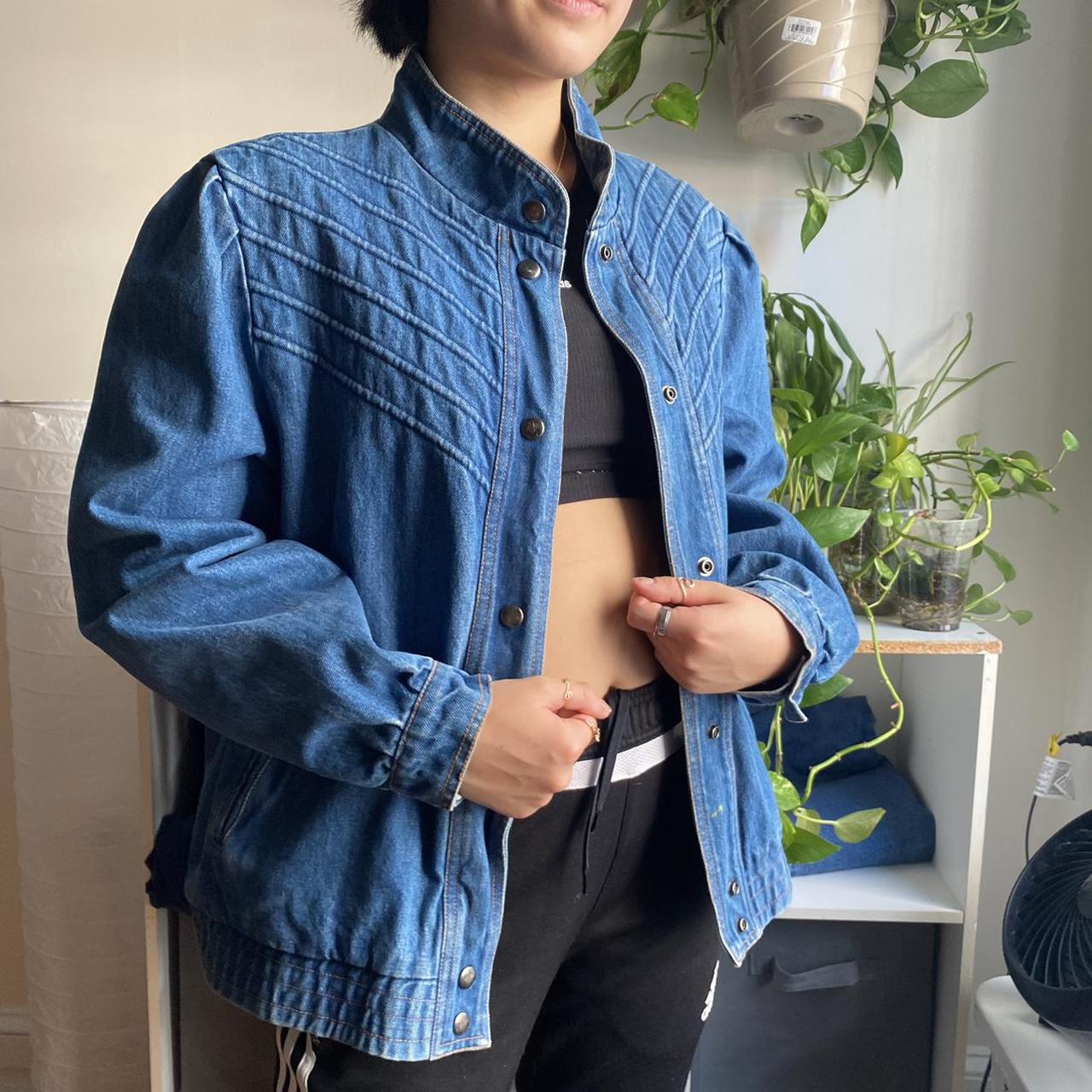 CURRENT SEEN JEAN JACKET - denim jacket with red... - Depop