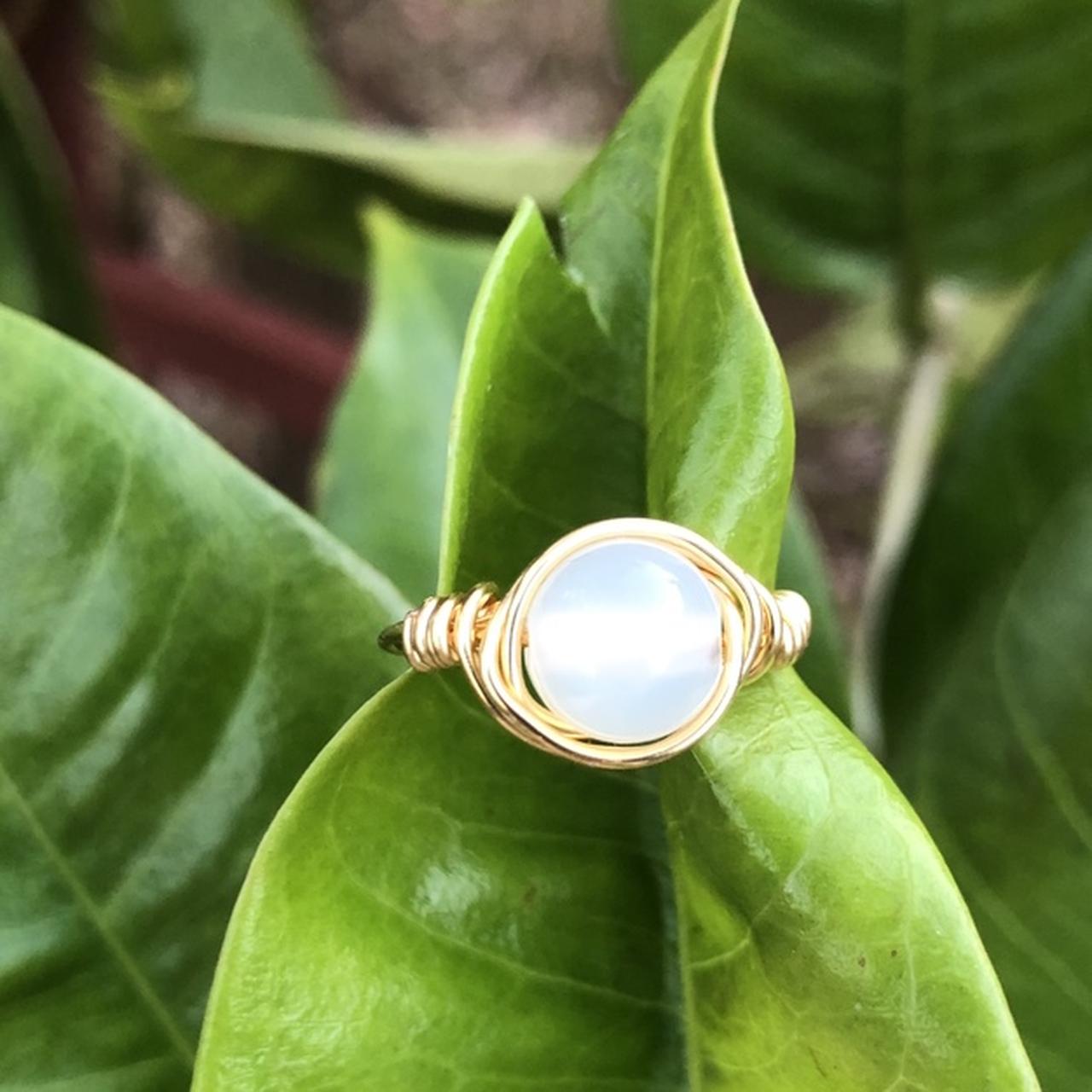 Beautiful cream agate handmade ring. Size 6 and made... | Depop