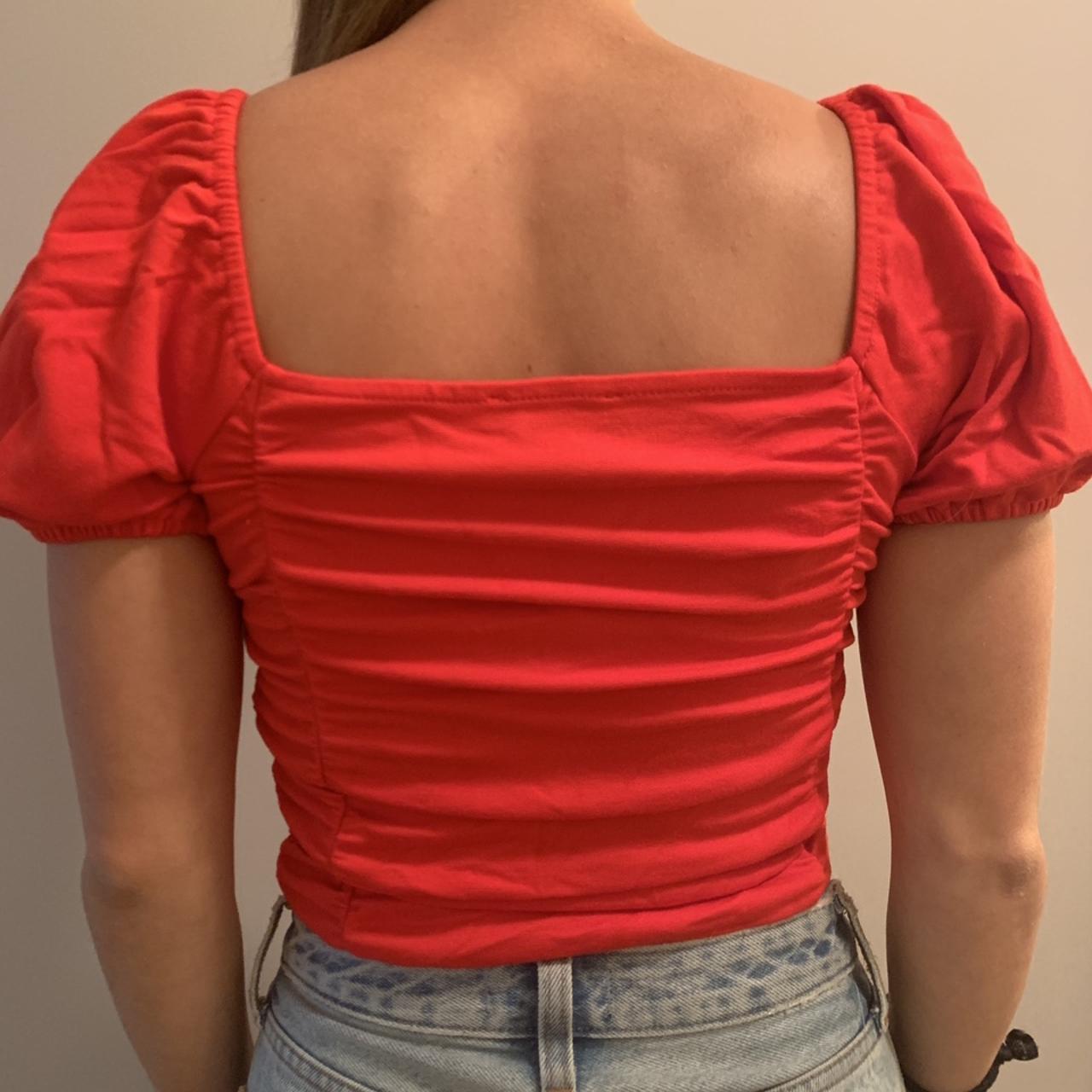 Cute red square neck top🌹 fits size small! #croptop - Depop