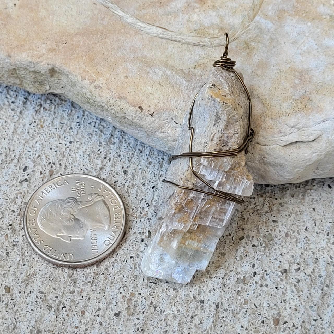 Genuine rough Calcite in matrix crystal... - Depop