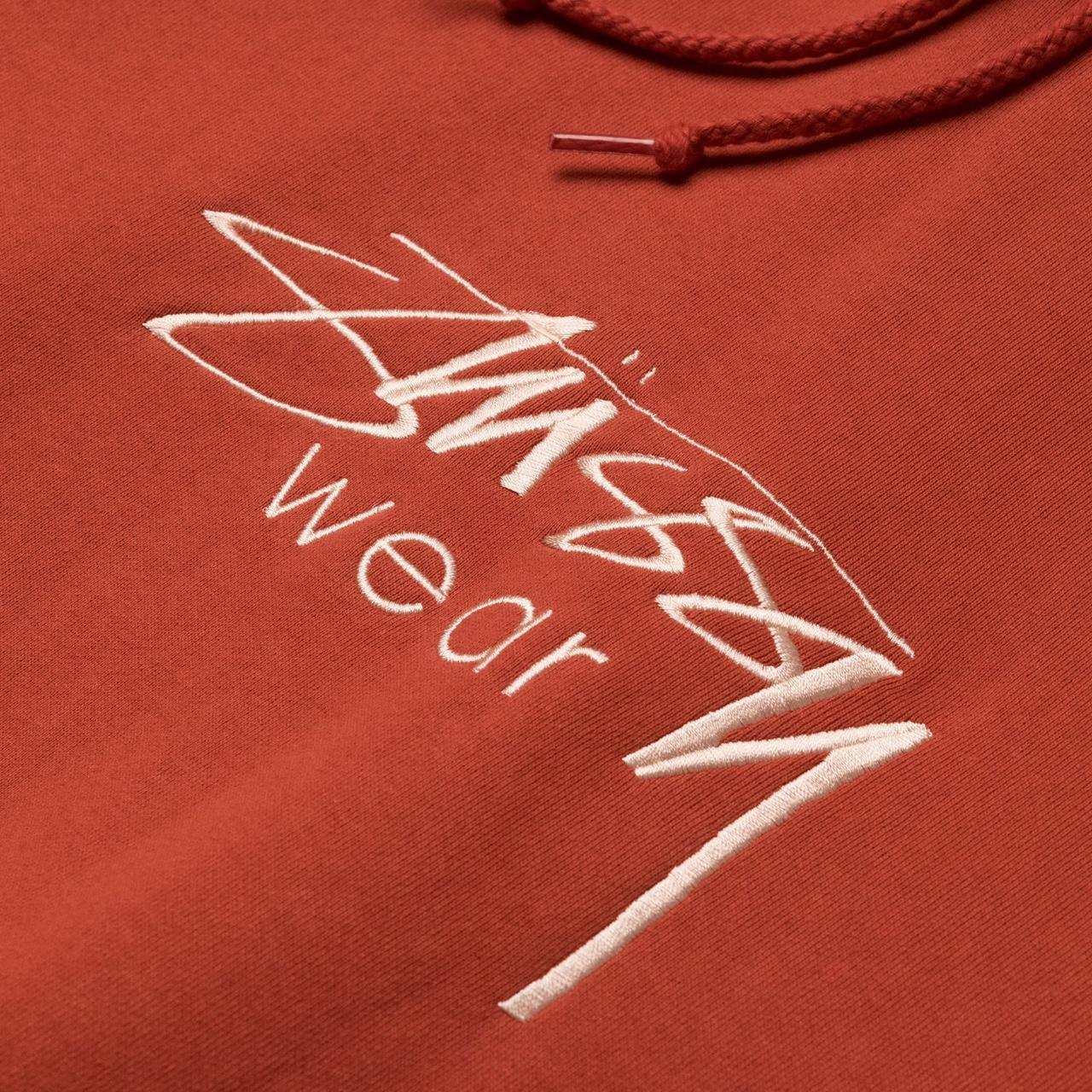 STÜSSY WEAR EMBROIDERED HOODIE [ BRICK ] + bought... - Depop