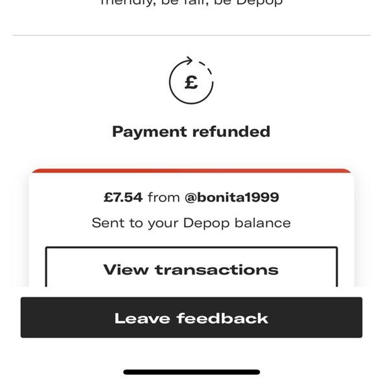Proof of refund - Depop