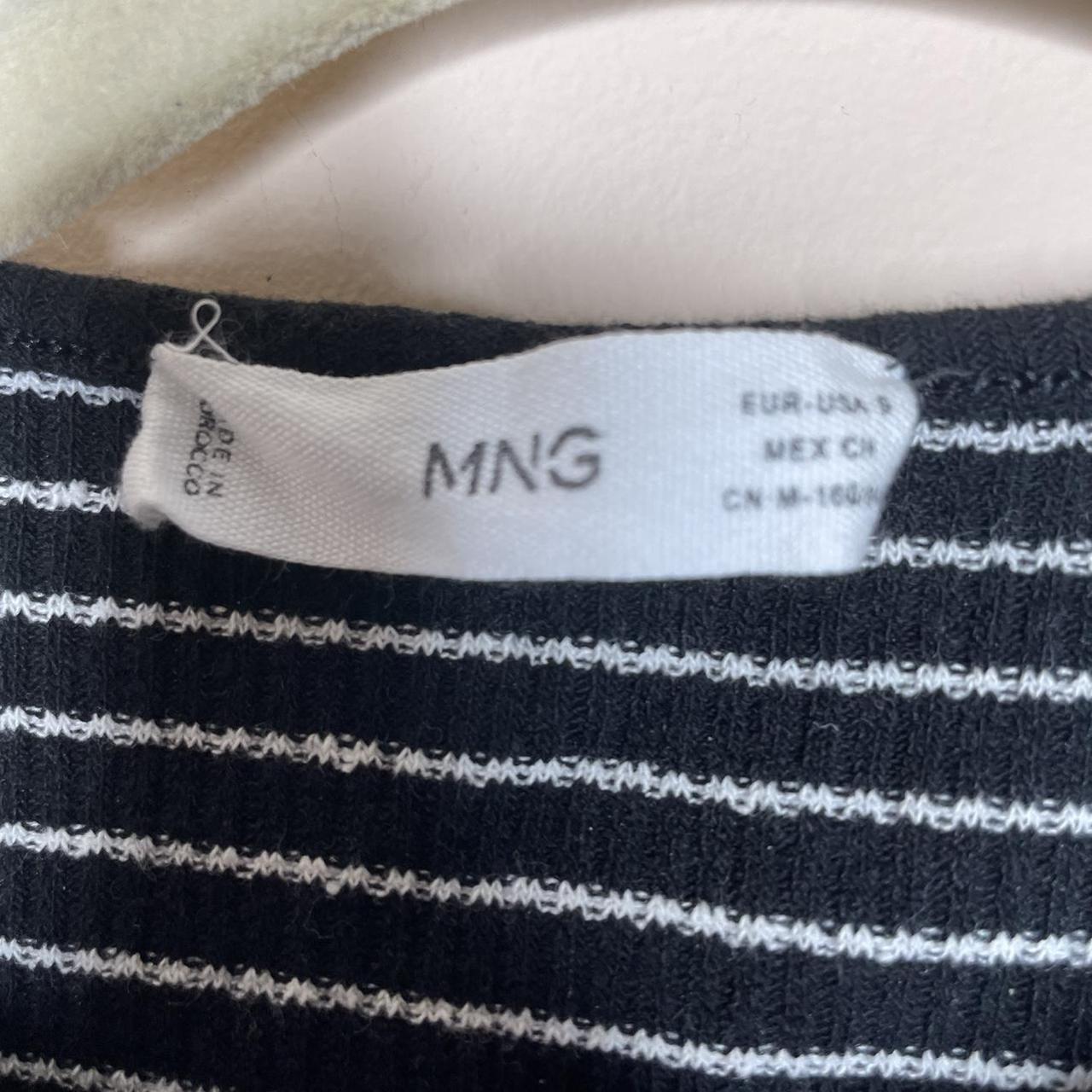 Black and white striped mango tank. - Depop