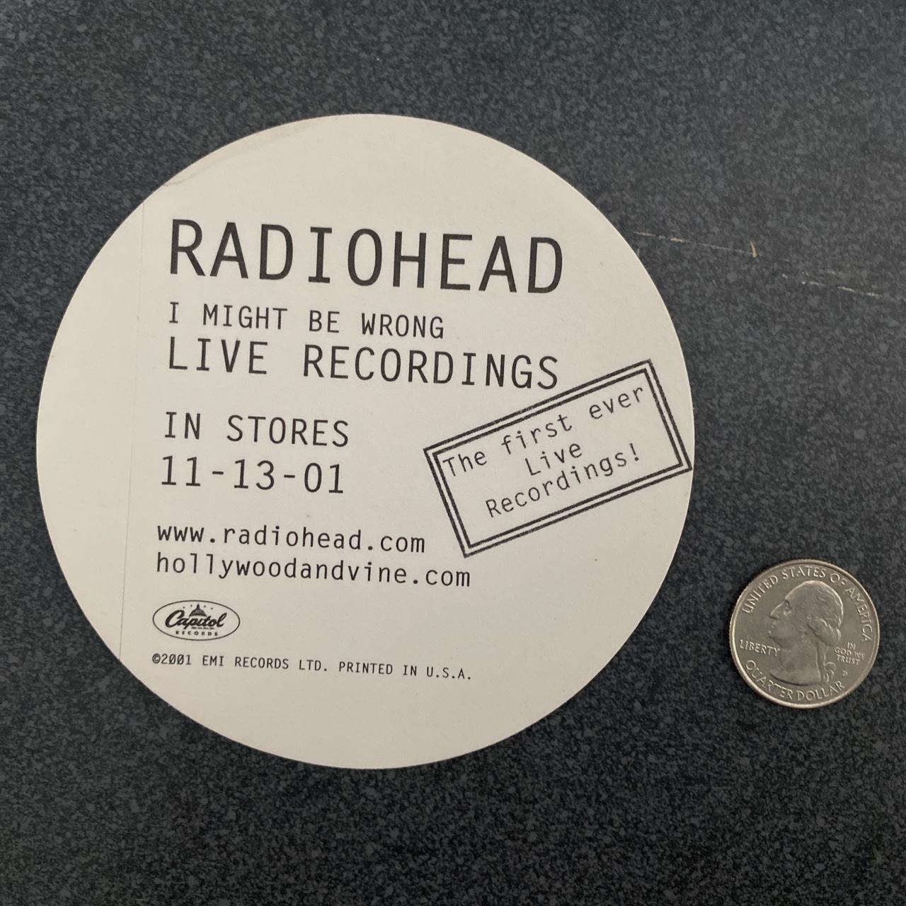 Radiohead Live recordings promotional sticker. - Depop