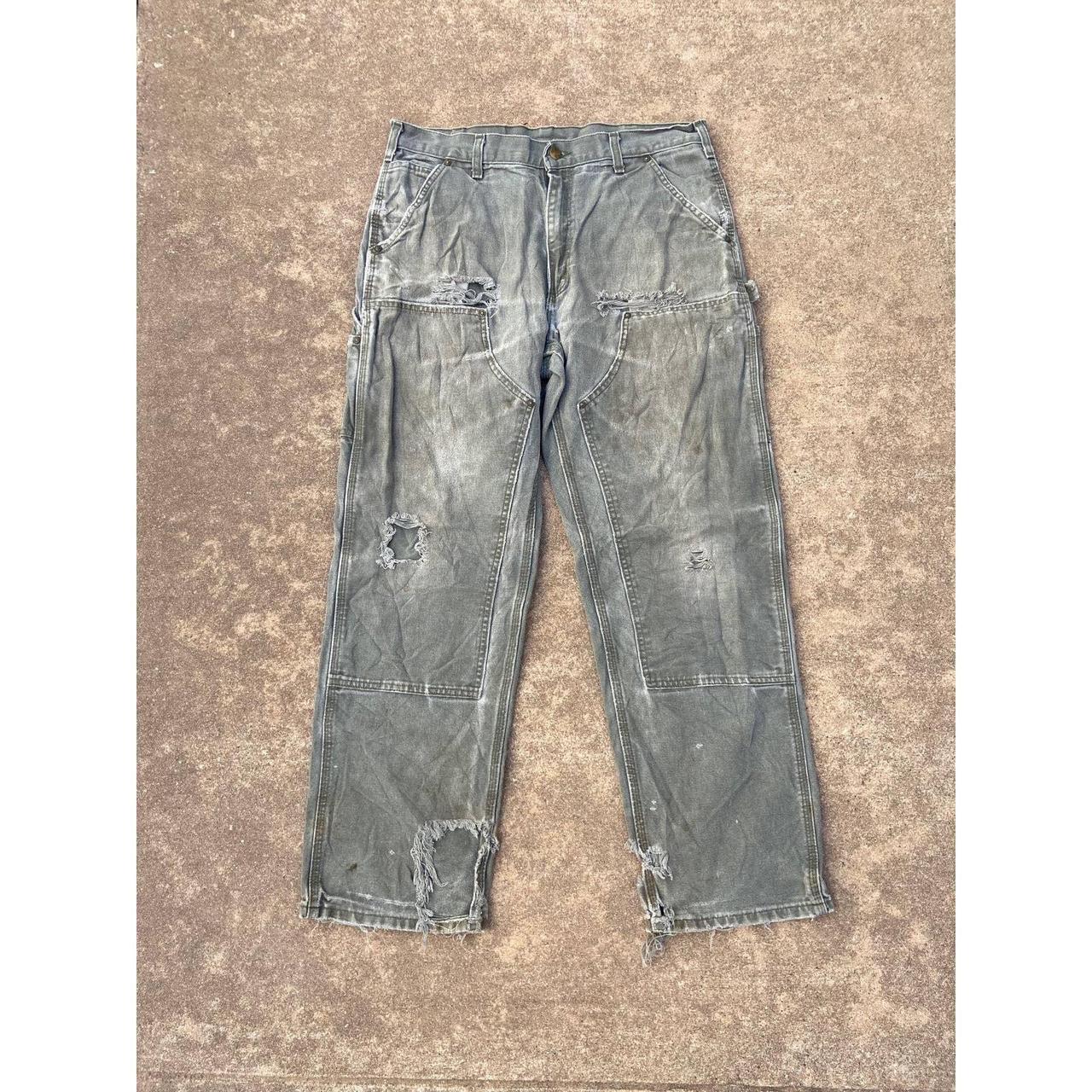 Vintage Carhartt Thrashed Double Knee Carpenter... - Depop