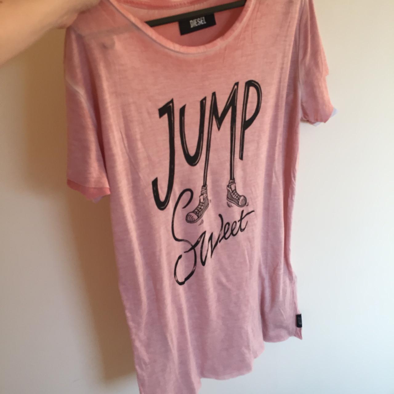💗 Diesel T-shirt, baby pink logo top. BNWT, RRP £35 - Depop