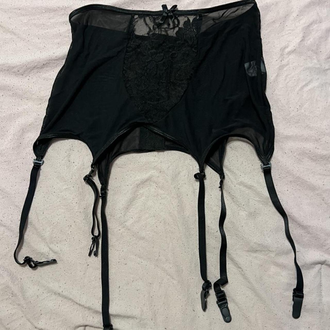 garter belt •see-through •6 straps •clips on the... - Depop