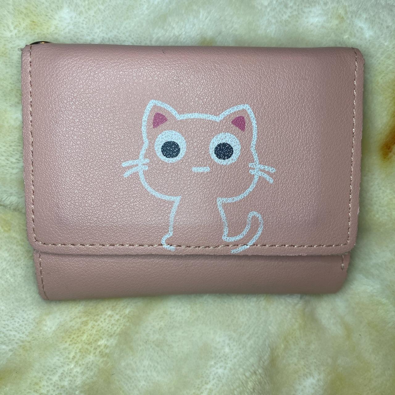 💕Pretty pink kitty wallet💕 Used a couple of times... - Depop
