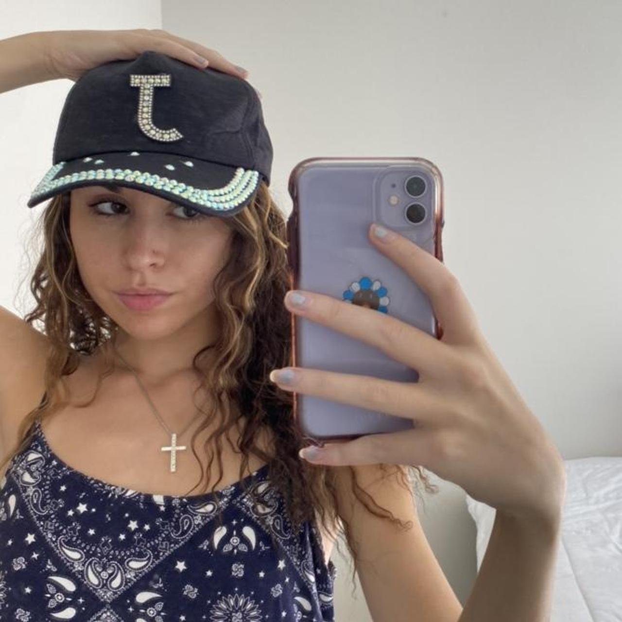 Adorable bedazzled rhinestone letter J baseball dad... - Depop