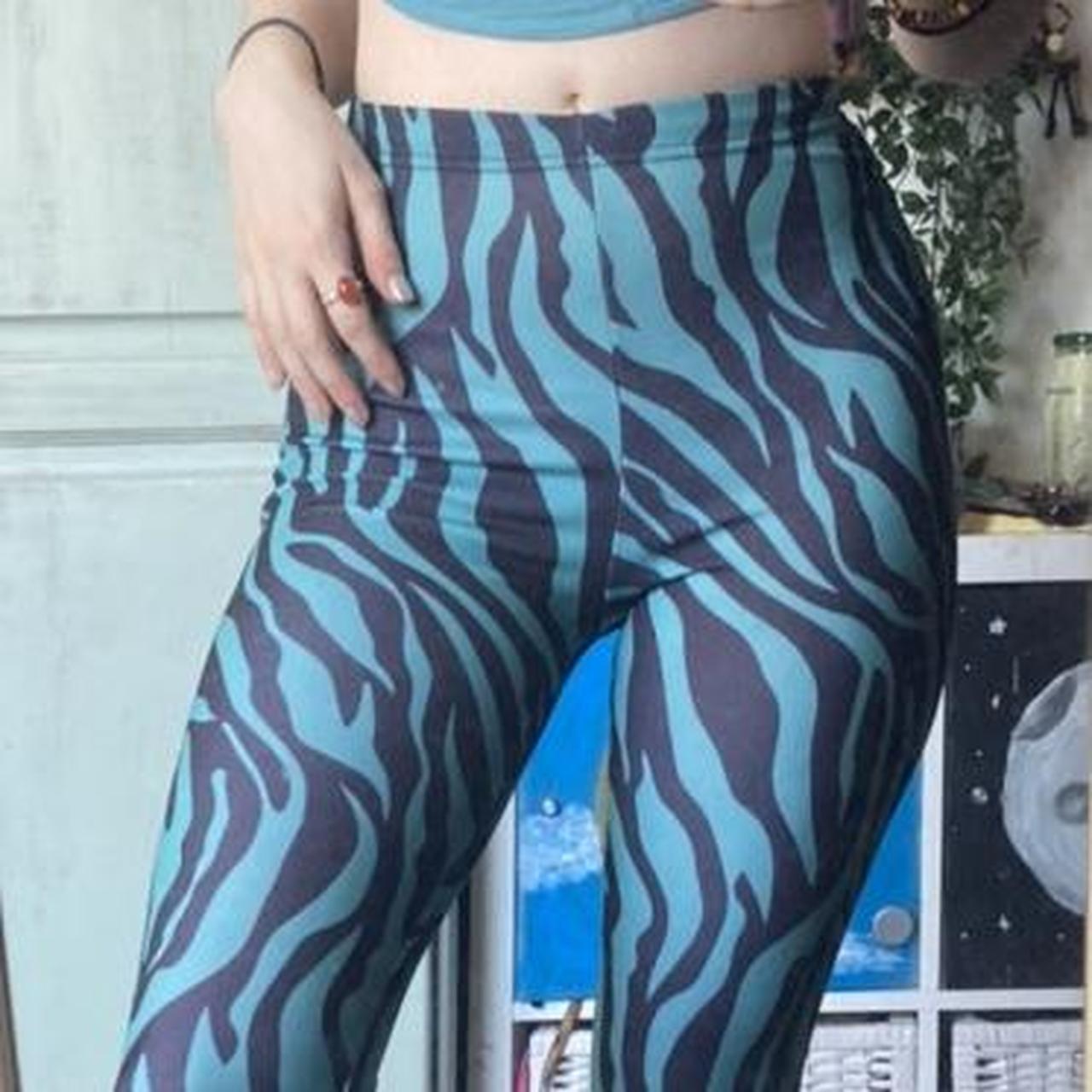 Lush blue zebra flares Not see through £2 postage - Depop