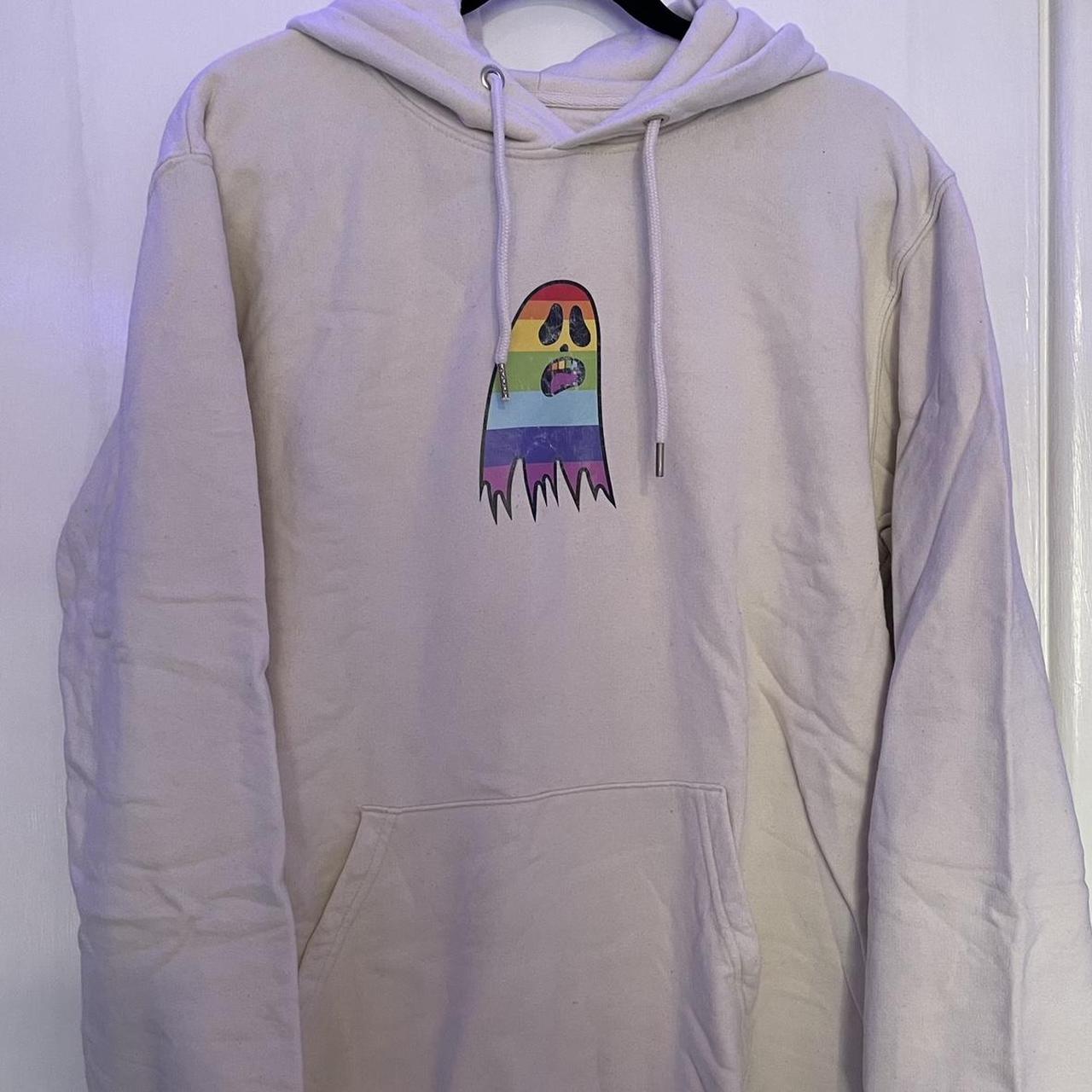 imallexx rainbow ghost internet sensation hoodie -... - Depop
