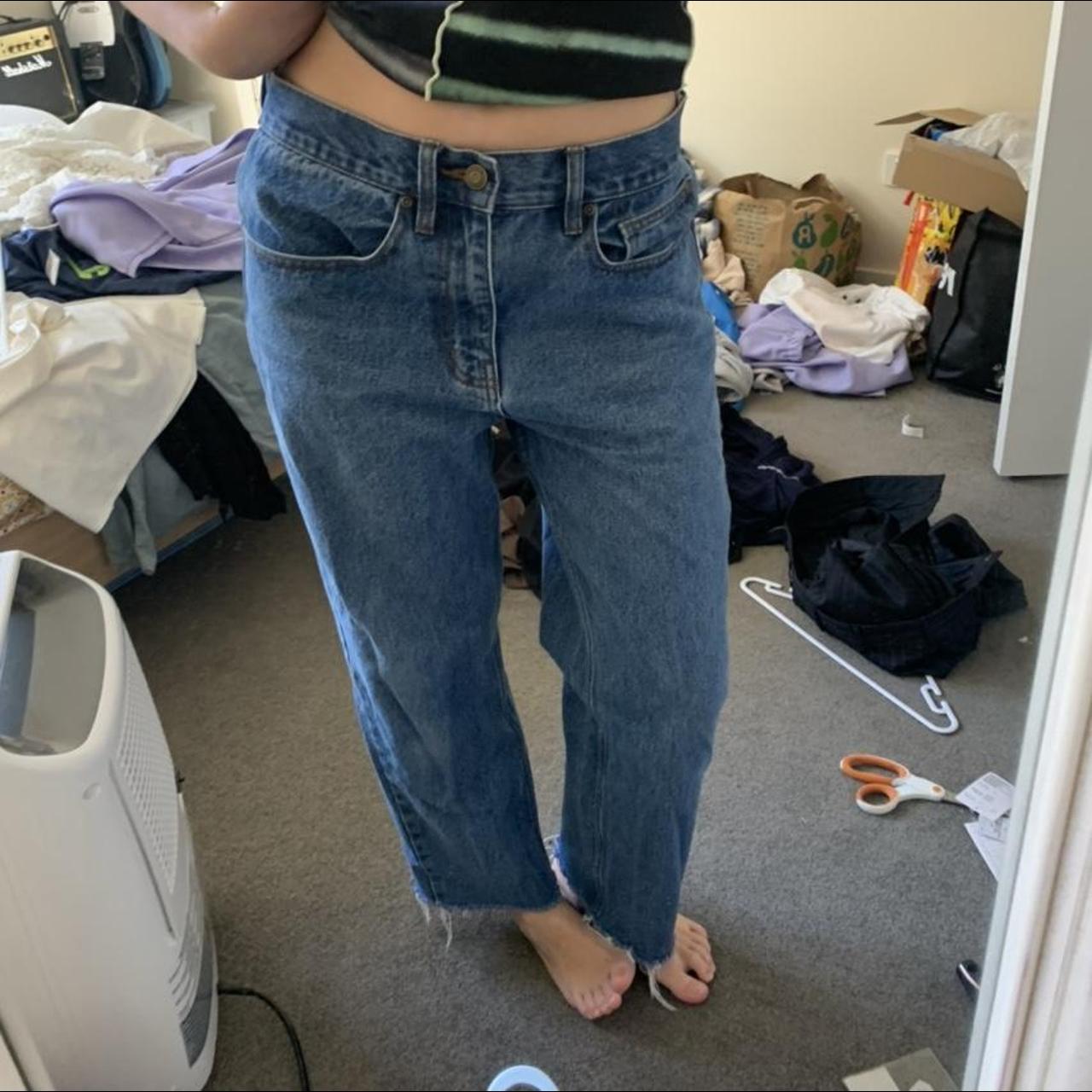 Amazing low/mid rise dark wash vintage denim jeans... - Depop