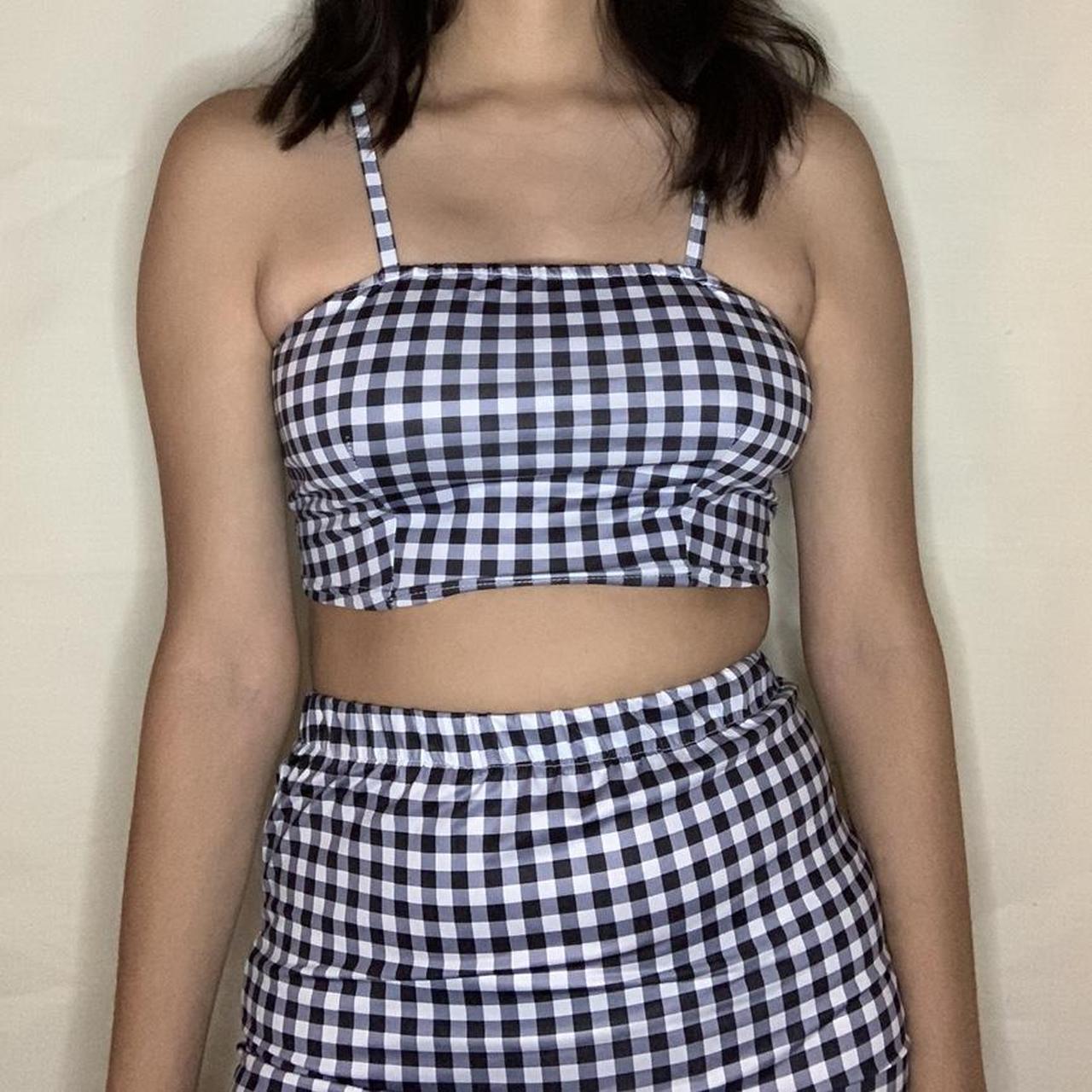 Cutest gingham set 💙 perfect for a festival or a day... - Depop