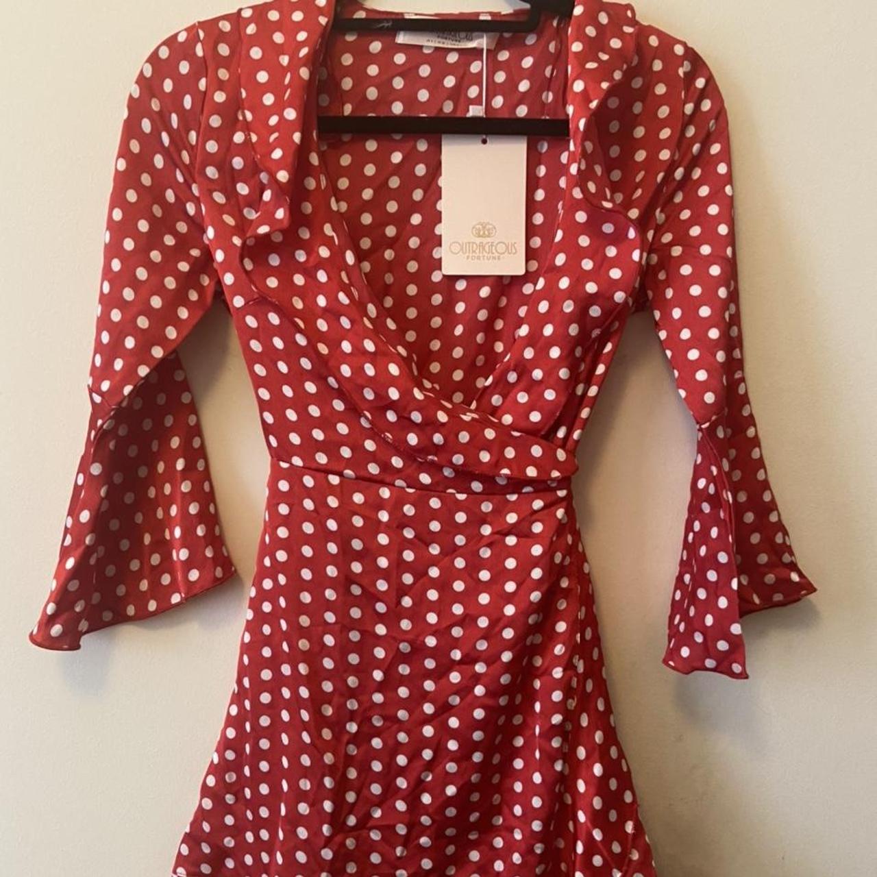 Red Polka Dot Wrap Dress So Pretty And Great Depop