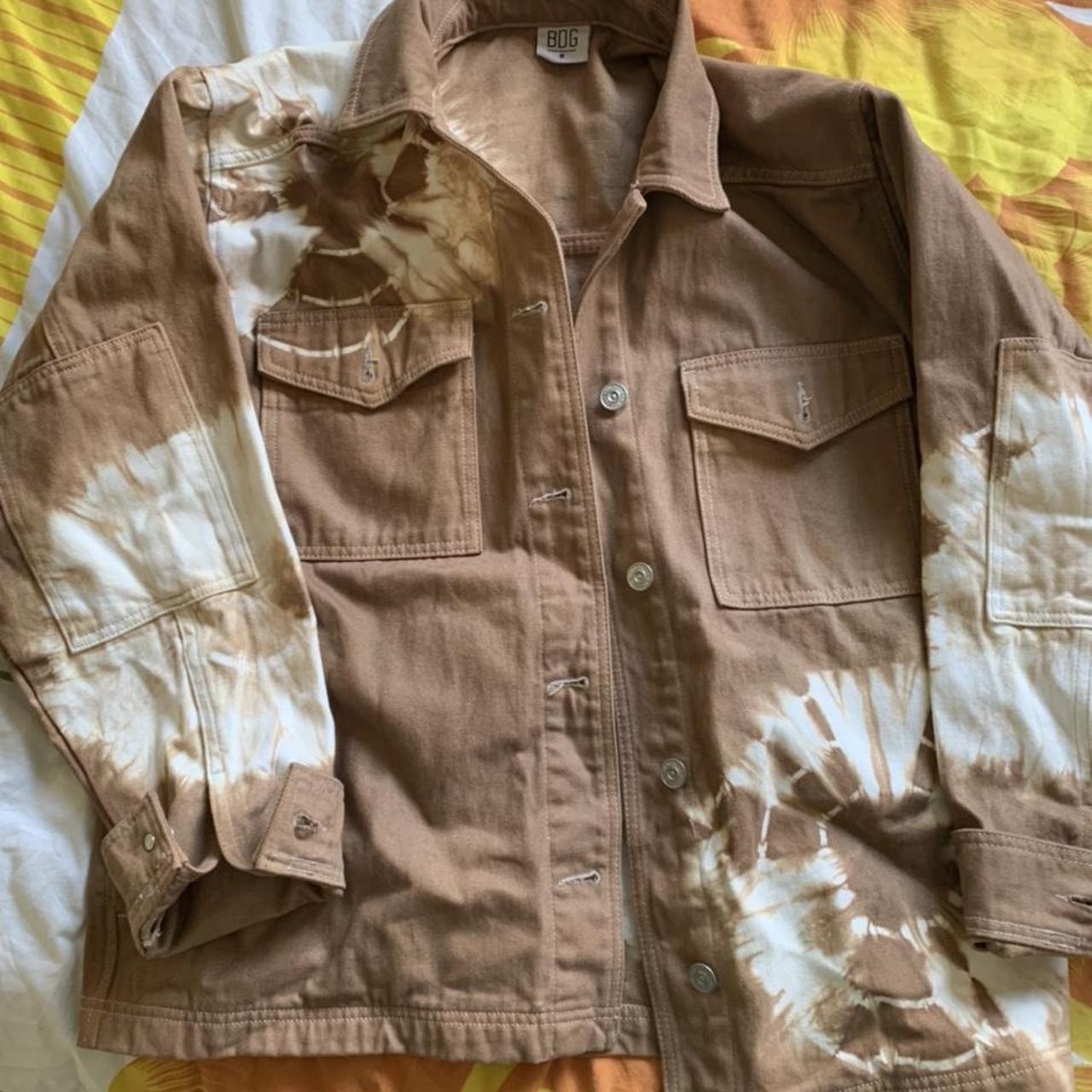 Urban Outfitters Women's White and Brown Jacket | Depop