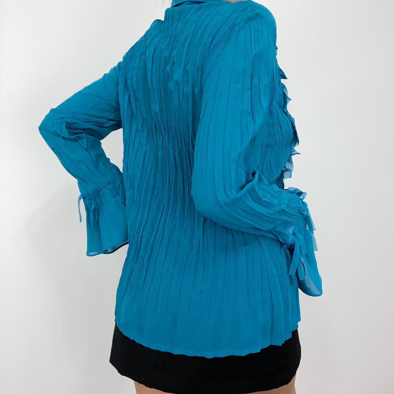 Teal ruffled blouse Cute teal blue blouse with... - Depop