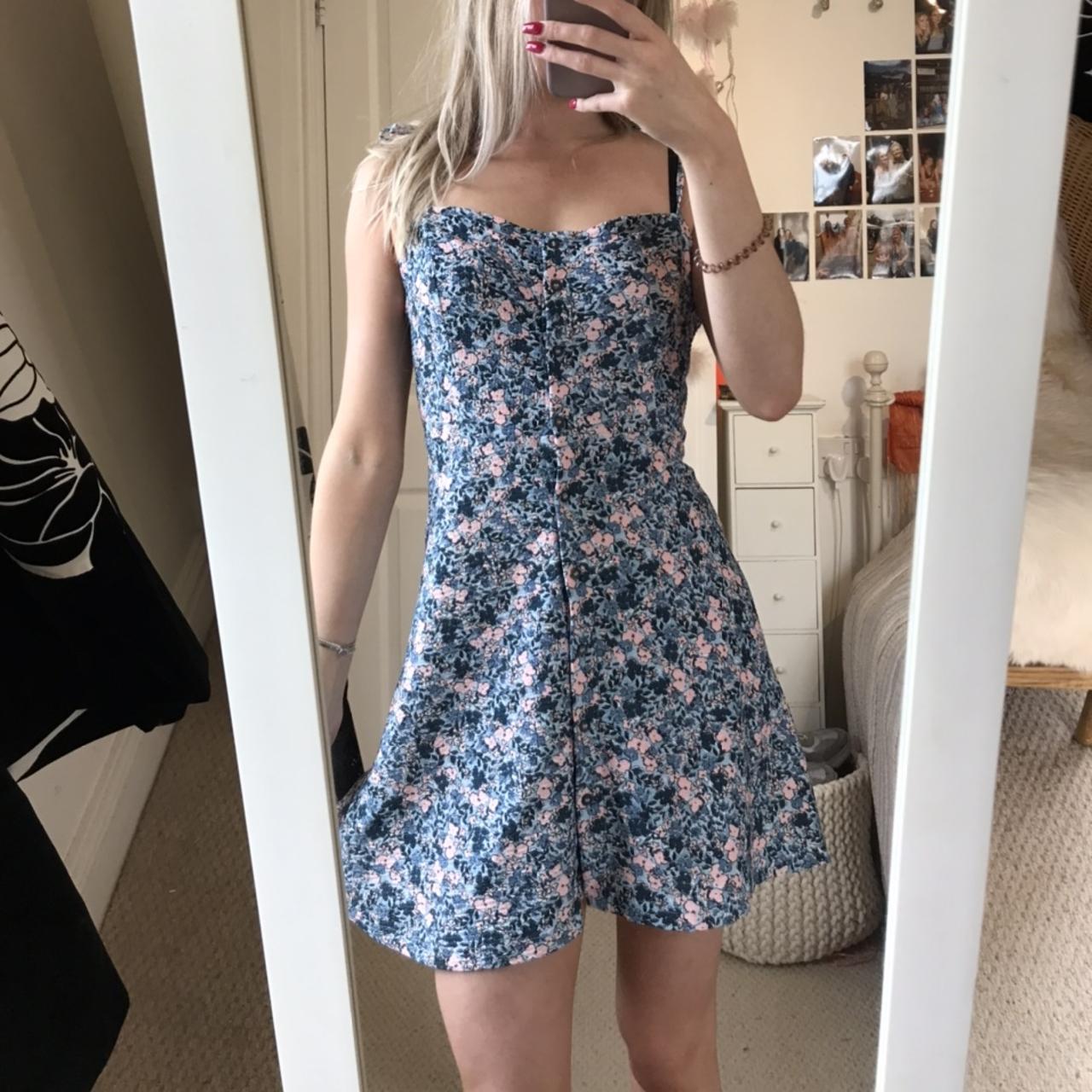 TOPSHOP mini summer sundress with button down front... - Depop