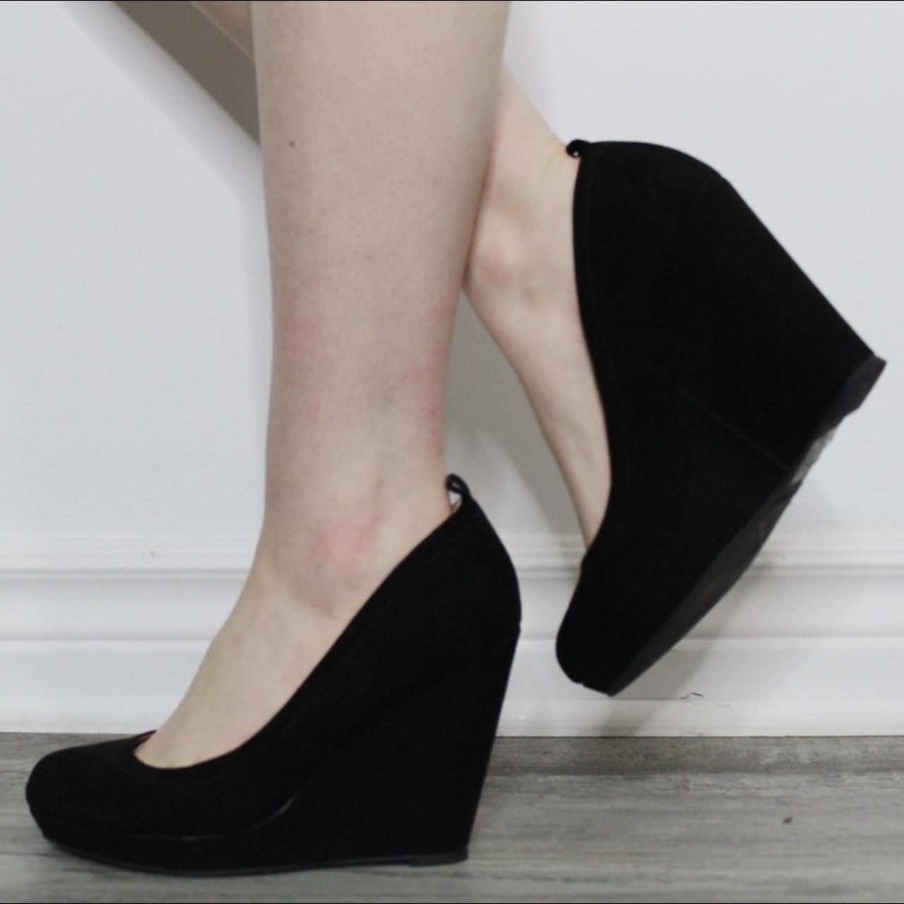 🖤 black wedge heel platform 🖤 never worn, perfect... - Depop