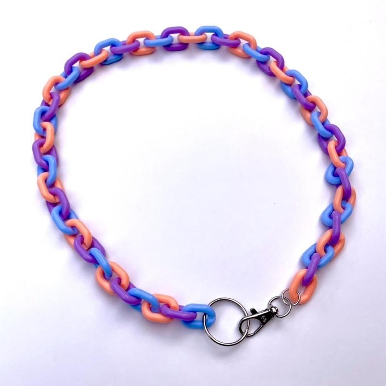 Multicolor chain link necklace ⛓ this baby is... - Depop