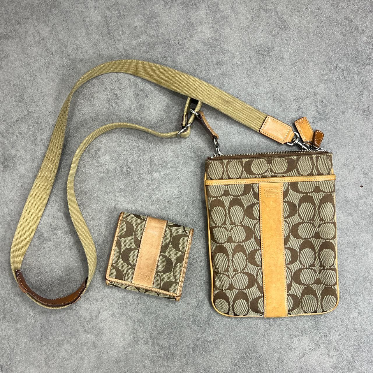 Coach monogram side bag with matching purse, FREE... - Depop