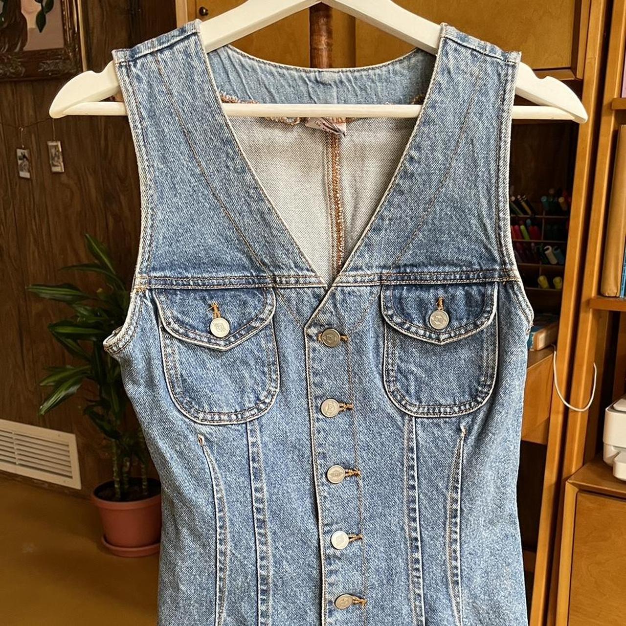 vintage Bongo denim dress. The size was cut off the... - Depop