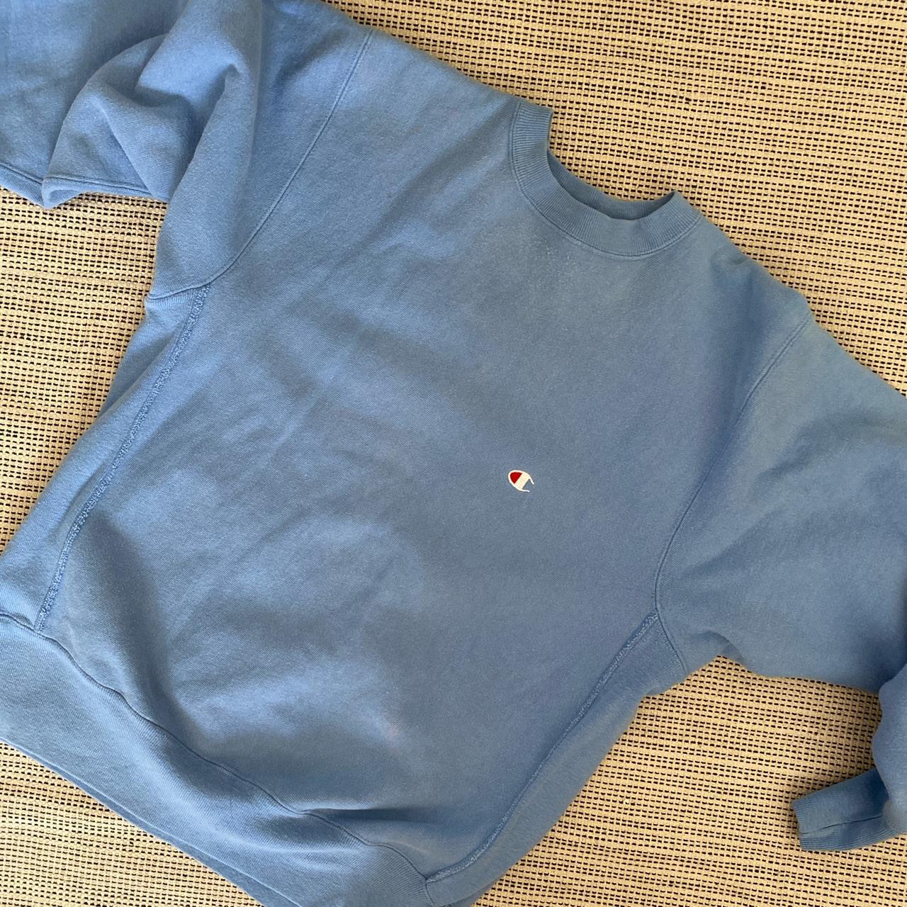 Champion powder blue reverse weave vintage made in... - Depop