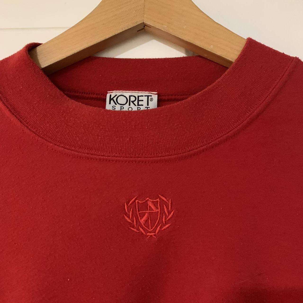 Vintage 90s Koret Sport Mock Neck Long Sleeve in Red... - Depop