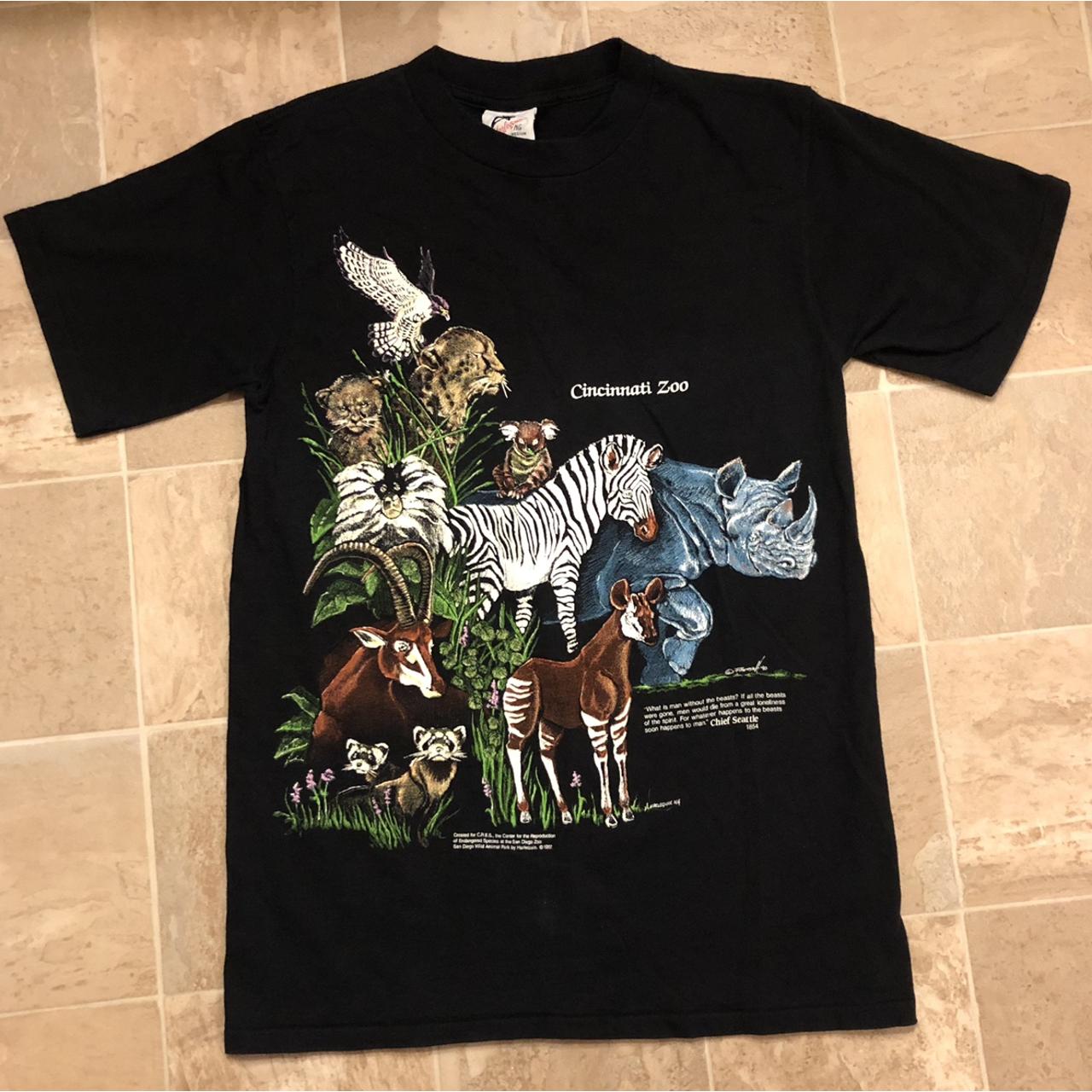 Vintage 90s Harlequin Endangered Species Cincinnati... - Depop