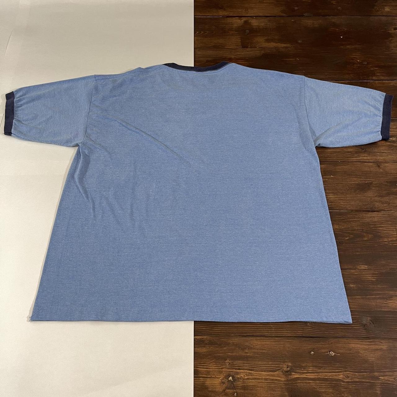 Vintage Back To The Future Mens Blue Ringer T Shirt... - Depop