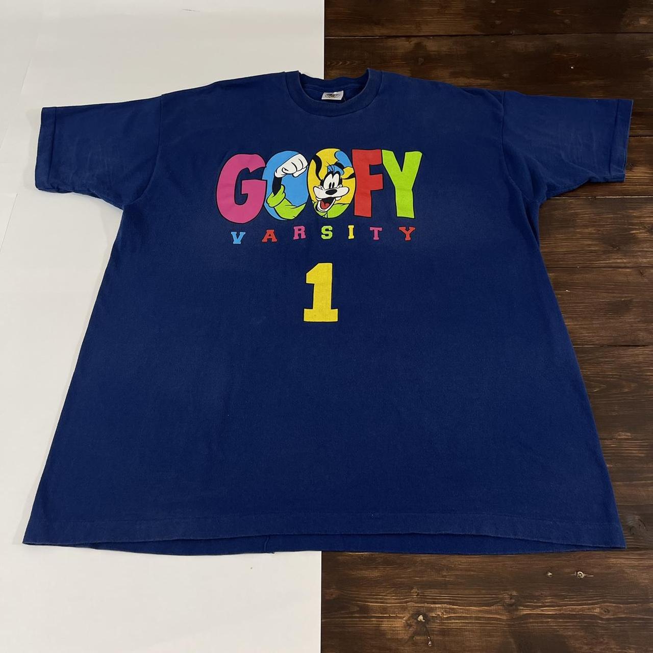 Vintage 90s Goofy Blue T-Shirt Tagged 3XL Slight... - Depop