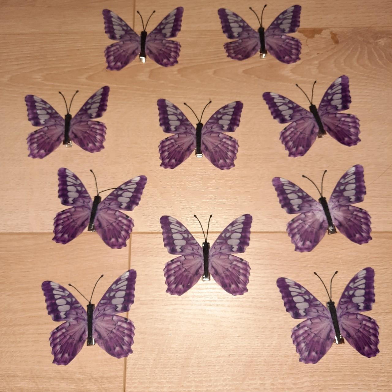 Ten piece purple fairy butterfly clips Never... - Depop