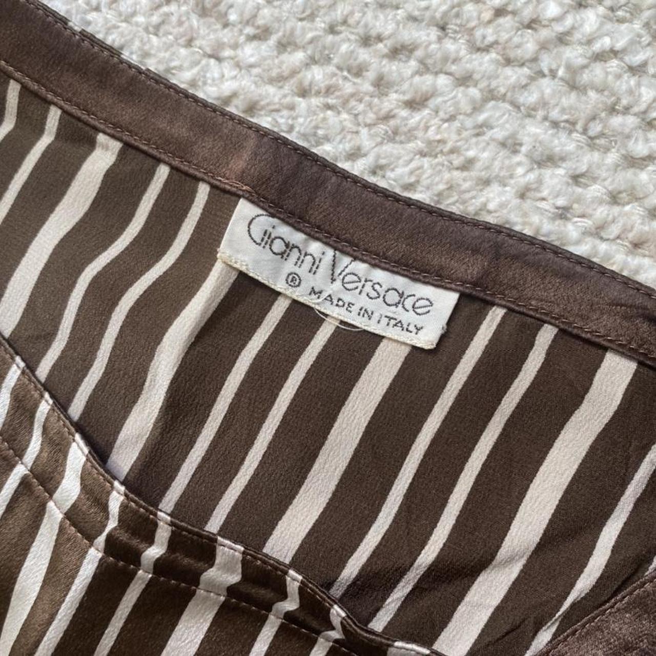 Versace Women's Brown and Cream Shirt | Depop