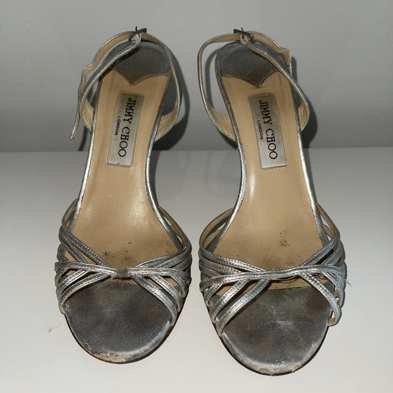 Jimmy Choo Women's Silver Sandals | Depop