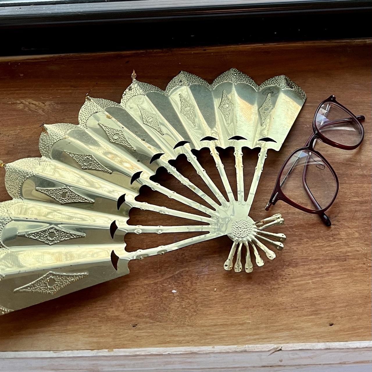 beautiful golden wall fan 🌟 a little rust on the... - Depop