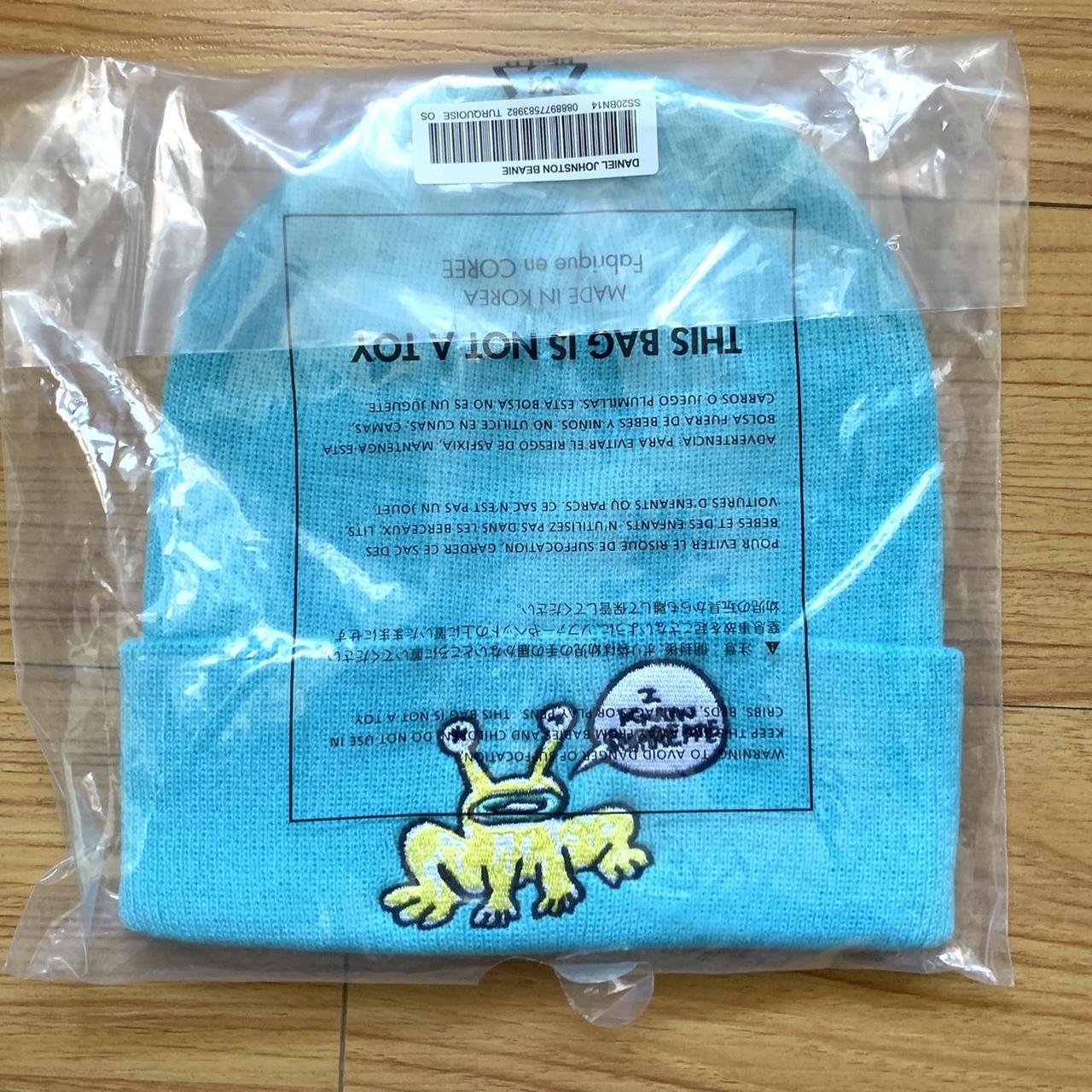 Supreme Daniel Johnston frog beanie Turquoise,... - Depop