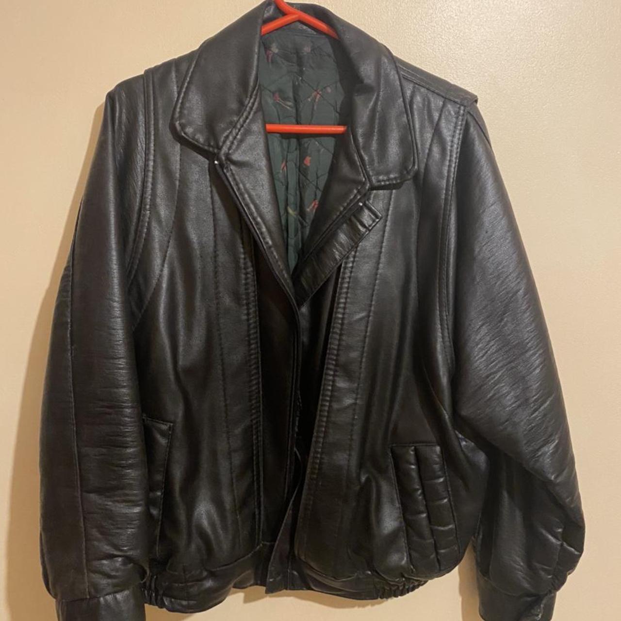Authentic 70s leather jacket Vintage - the leather... - Depop