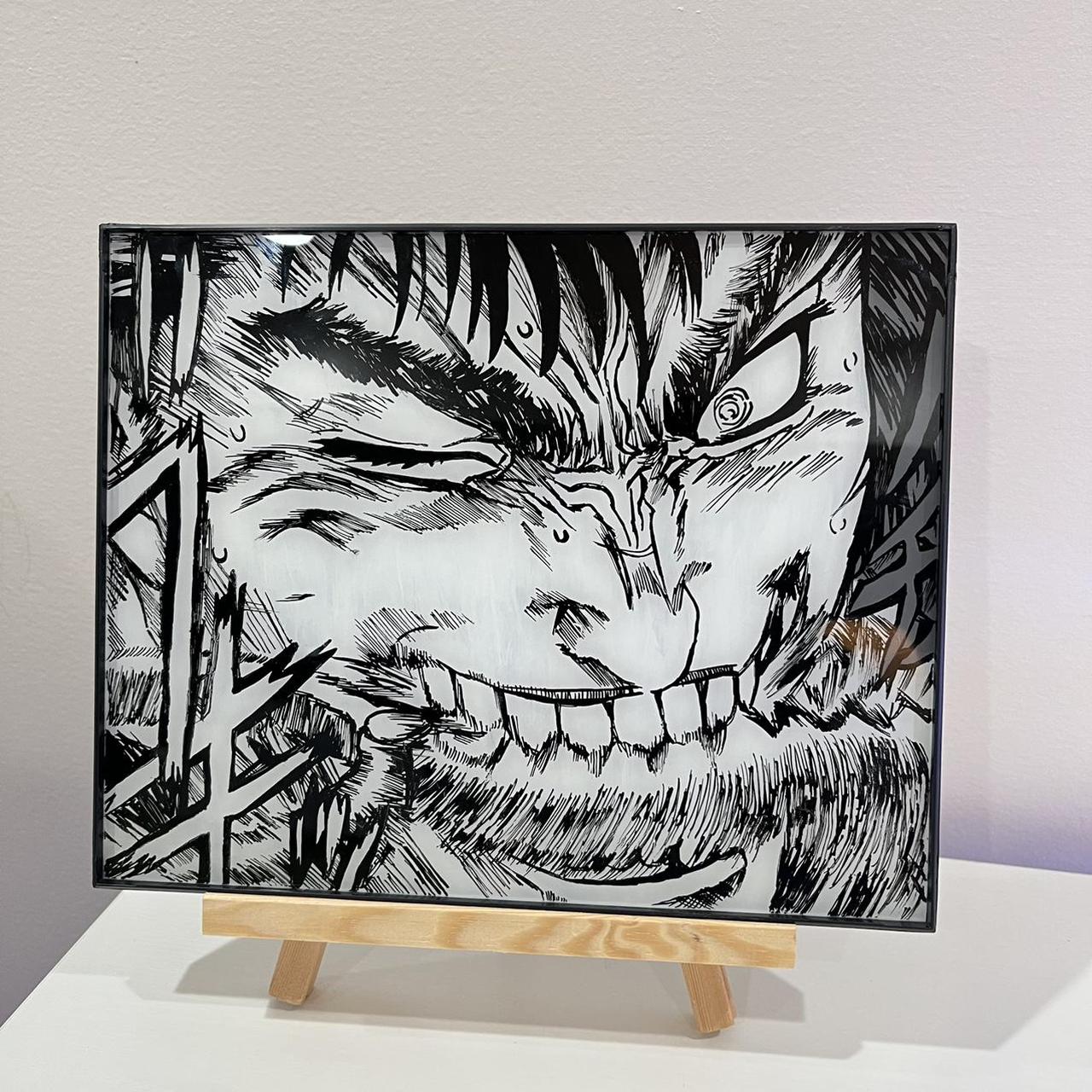 8x10 glass painting of guts from Berserk - comes... - Depop
