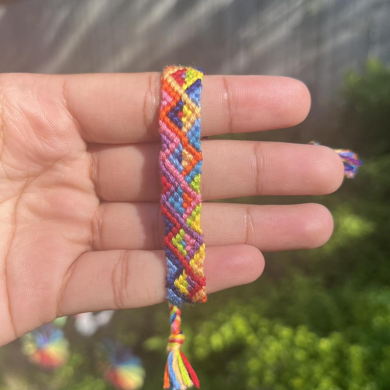 Rainbow Diamonds Friendship Bracelet 🌈 💕🔶🌞 Handmade... - Depop