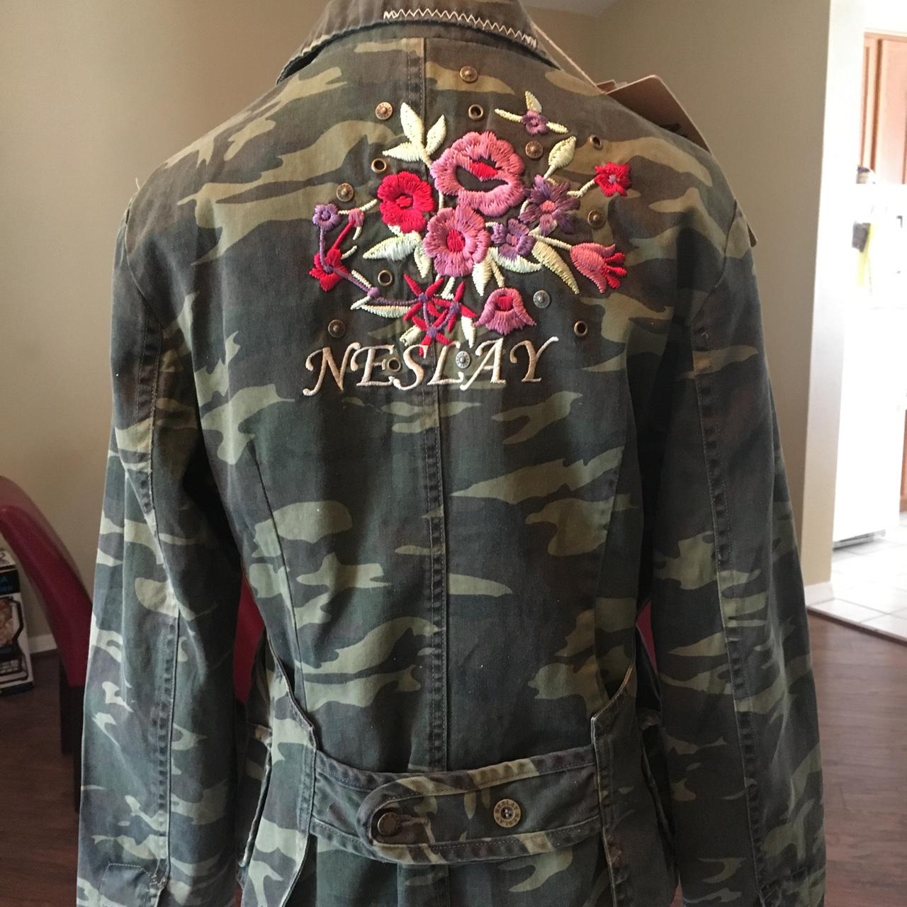 Woman camouflage Neslay blazer with embroidered... - Depop