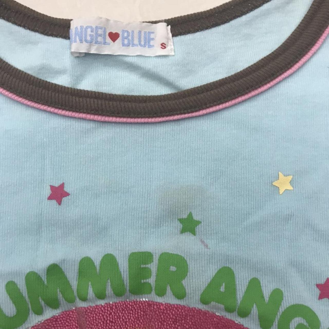 - The CutEST Angel Blue Tank Top💖 LoVE the graphics... - Depop