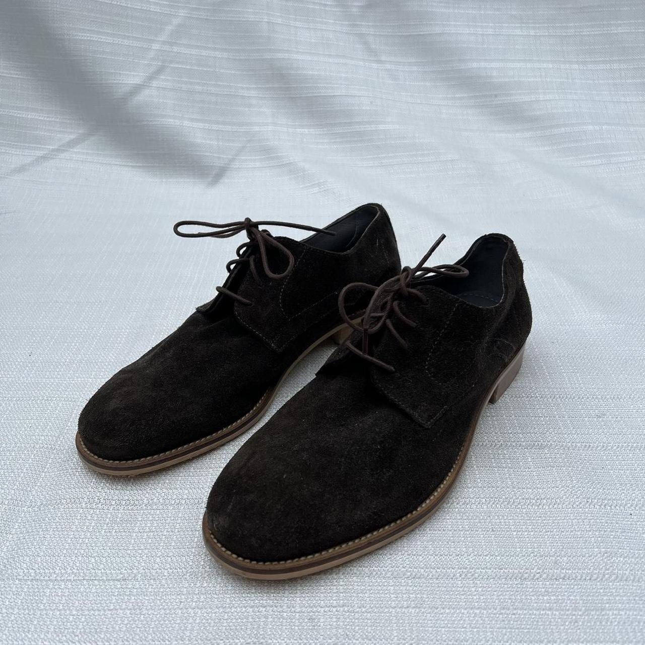 Men’s Size 8 Brown Kin Derby Shoes Lace up Suede... - Depop