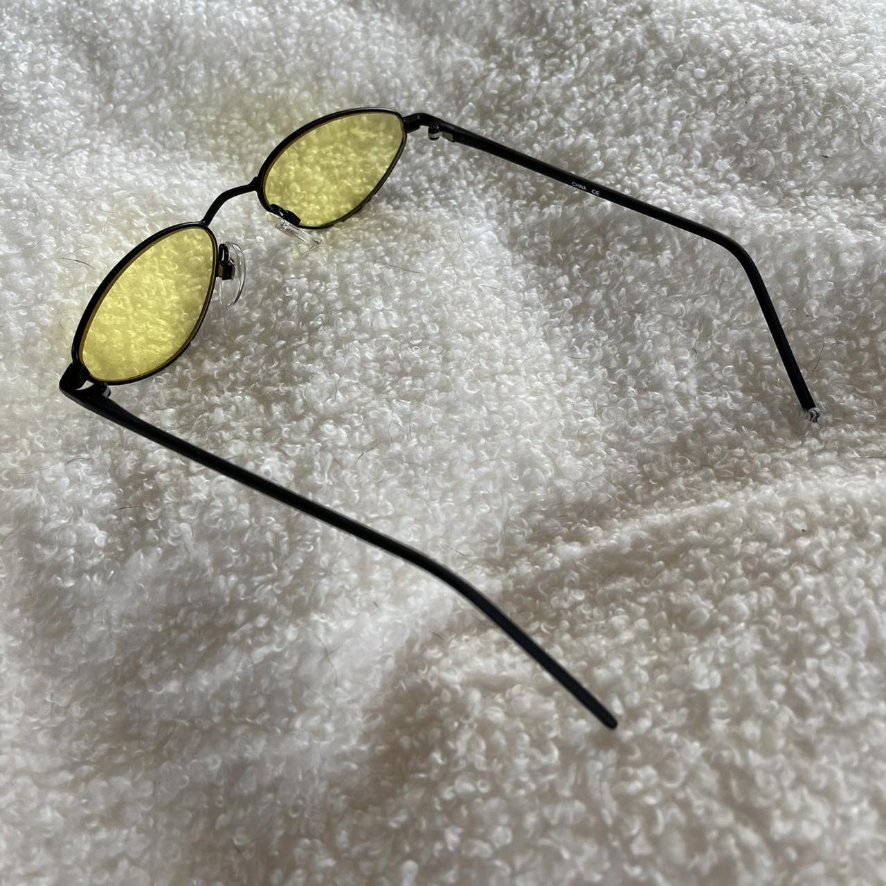 Mini yellow sunnies Slim yellow lens sunnies with... - Depop