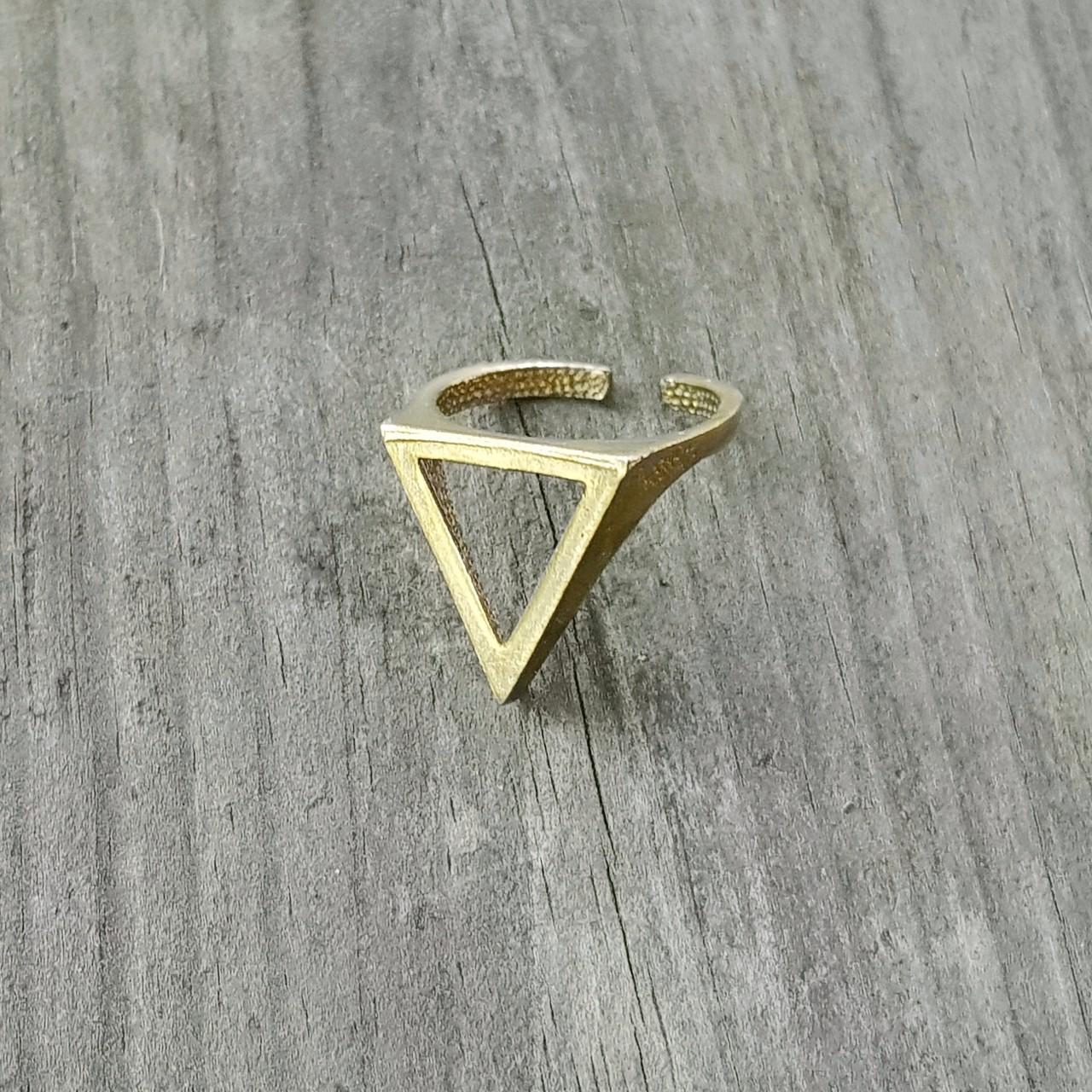 SACRED GEOMETRY TRIANGLE RING Hand casted... - Depop